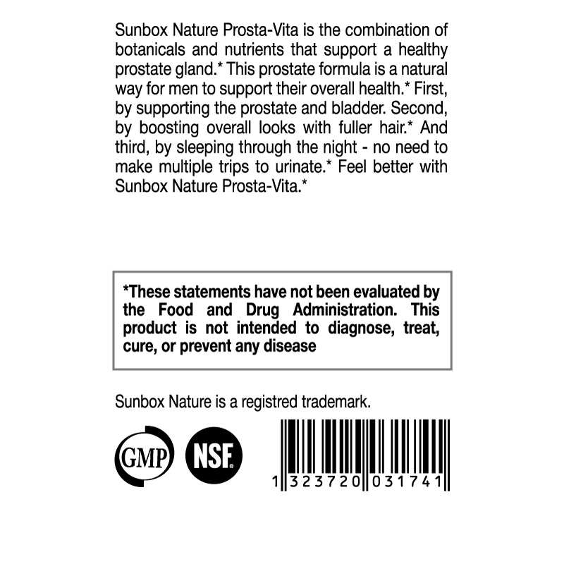 ProstaVita Sunbox Nature Vitamin & Mineral Complex for Men, 60 Capsules – SUNBOX Nature
