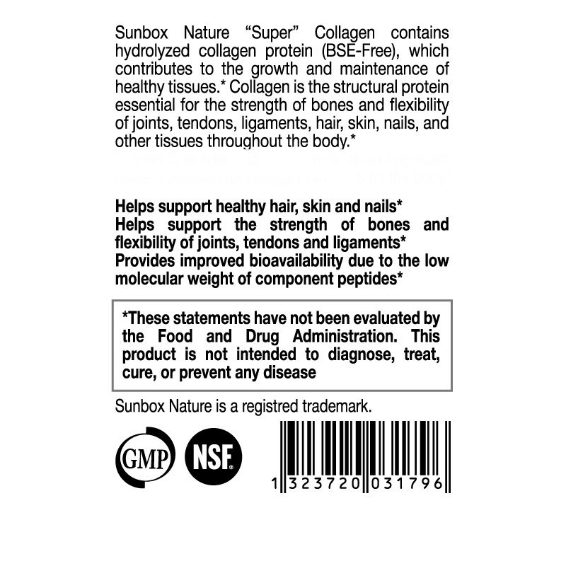 Super Collagen 500 mg Sunbox Nature, 60 Capsules – SUNBOX Nature